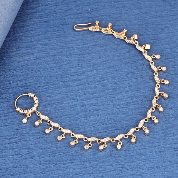 Sukkhi Good Gold Plated CZ Golden Nath for Women - Sukkhi.com