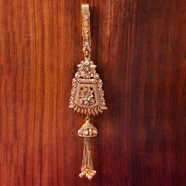 Sukkhi Elegant Golden Gold Plated kundan & Pearl Chabi Challa for Wome ...