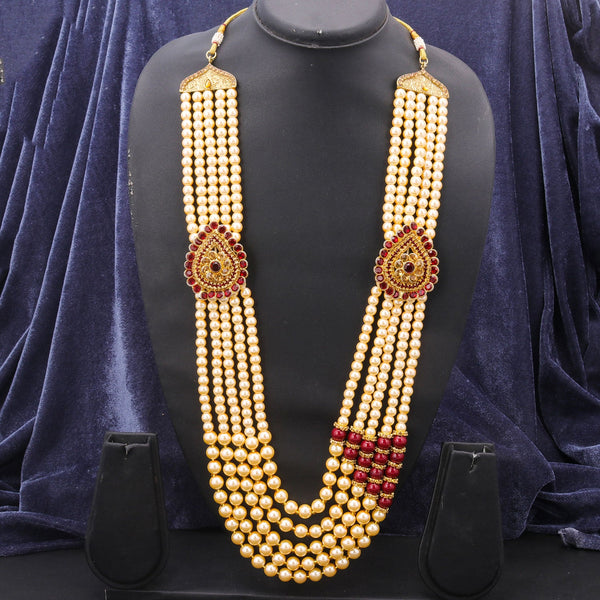 Sukkhi Charming Pearl Layer Gold Plated Golden Mala For Women - Sukkhi.com
